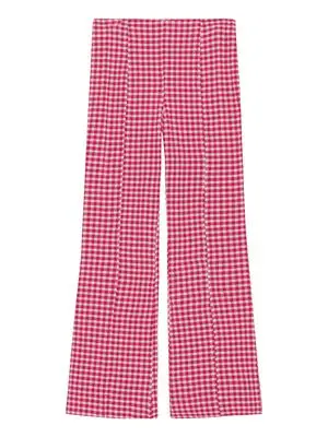 GANNI Stretch Seersucker Cropped Pants Love Potion