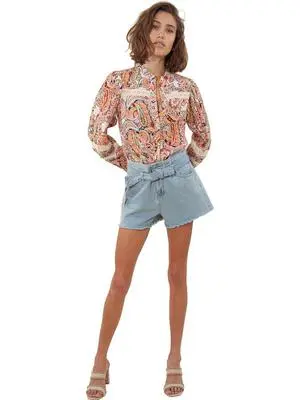 Hale Bob Angelina Linen Top - Neutral