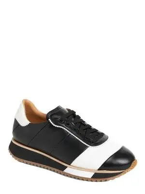 The Office Of Angela Scott The Quinn Leather Sneaker - Black