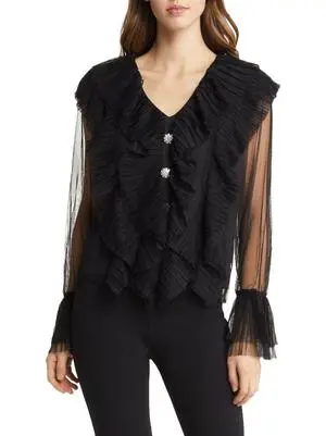 NIKKI LUND NIKKI LUND Gloria Ruffle Cardigan Black
