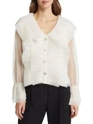 NIKKI LUND NIKKI LUND Gloria Ruffle Cardigan Ivory