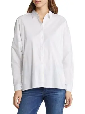 NIKKI LUND Hailey Oversize Stretch Poplin Shirt - White