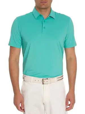 Robert Graham Axelsen Solid Short Sleeve Performance Golf Polo - Jade