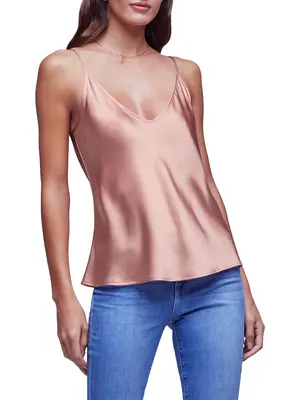 L'Agence L'AGENCE Lexi Silk Camisole Rose Tan