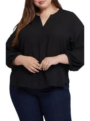 NYDJ Paulina Peasant Top - Black