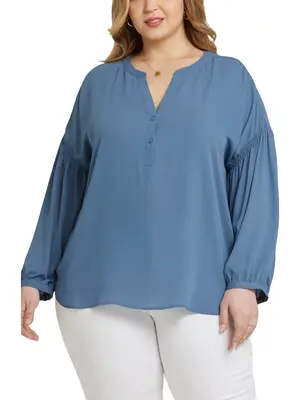 NYDJ NYDJ Paulina Peasant Top Blue Stone