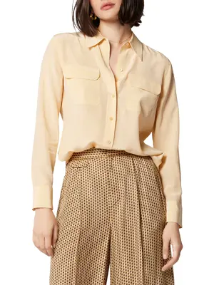 Equipment Equipment Signature Slim Fit Silk Shirt Buff
