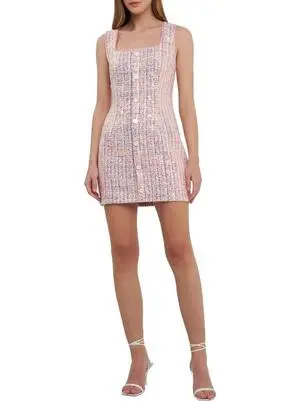 ENDLESS ROSE Endless Rose Sequin Tweed Mini Sheath Dress