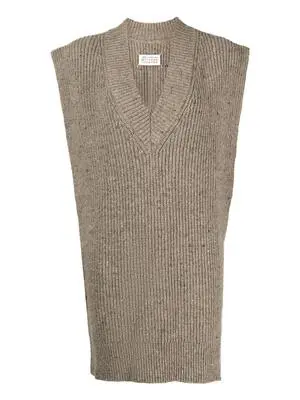 MAISON MARGIELA Intarsia Knit Vest - Brown