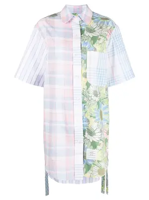 Thom Browne Floral-print Shirtdress - Pink