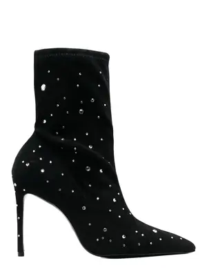 STUART WEITZMAN 115mm Crystal-embellished Ankle Boots - Black