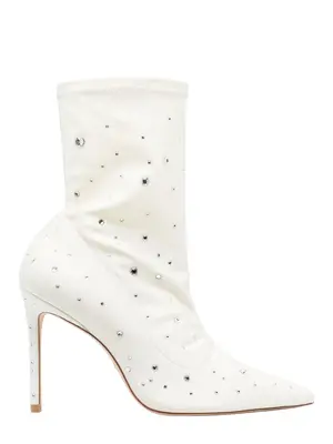 STUART WEITZMAN 110mm Crystal-embellished Boots - White