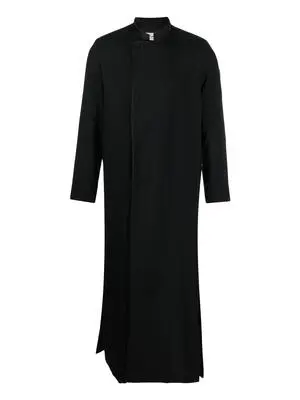 Saint Laurent Stand-up Collar Long Coat - Black