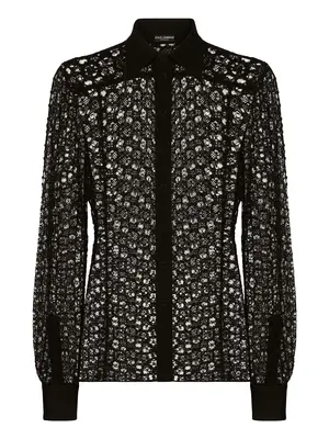Dolce & Gabbana Sicilia-fit Macramé-lace Single-breasted Blazer - Black