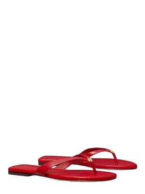 Tory Burch Capri Leather Flip Flops Tory Red