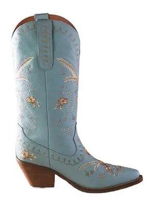 DINGO 1969 Full Bloom Leather Cowboy Boots By Dingo 1969 Blue