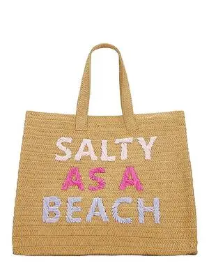 BTB LOS ANGELES Salty As A Beach Tote - Sand & Pink Rainbow