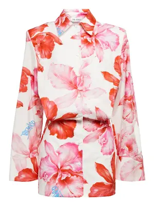 Attico Margot Floral Cotton Shirt Dress - Multicoloured