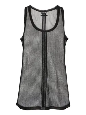 TOM FORD Semi-sheer Ribbed Tank Top - Black