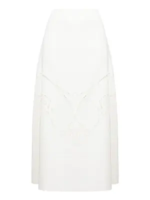 Chloé High-waisted Embroidered Skirt - White