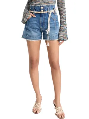 Ulla Johnson The Charlotte Shorts - Danube Medium Indigo Wash