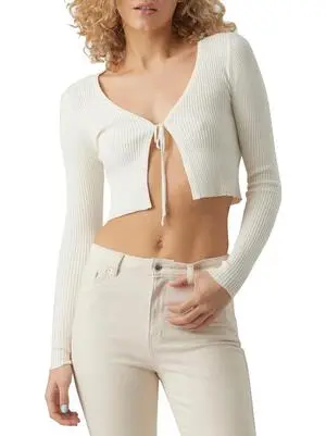 VERO MODA VERO MODA Glory Tie Neck Ribbed Cardigan