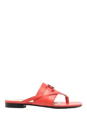 Bally Logo-embellished Leather Sandals - Orange