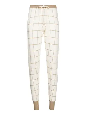 MADELEINE THOMPSON Layla Check-pattern Track Pants - Neutrals