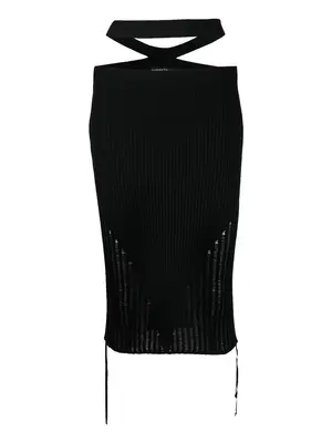 ANDREĀDAMO Ribbed-knit Pencil Skirt - Black