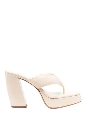 GIABORGHINI Gia 17 120mm Platform Mules - Neutrals