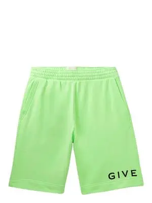 Givenchy Wide-leg Logo-print Cotton-jersey Shorts - Green