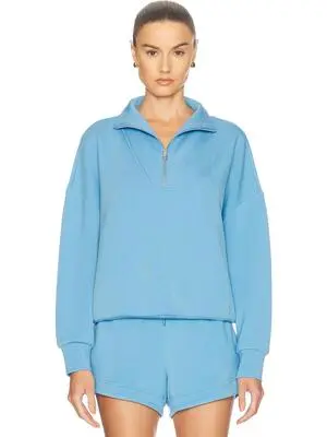 Varley Hawley Half Zip Sweatshirt Azure Blue