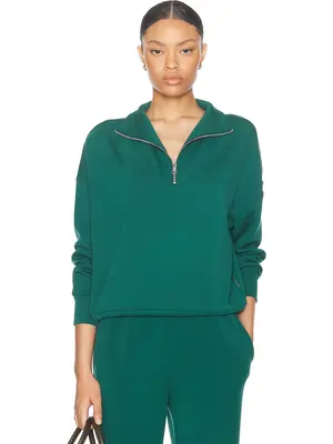 Varley Hawley Half Zip Sweatshirt Forest