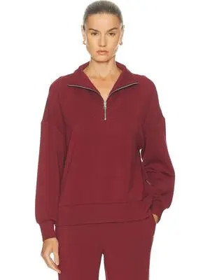 Varley Hawley Half Zip Sweatshirt New Marron