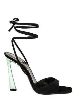 Saint Laurent Vitti Wrap Around Sandal - Nero & Hope Green