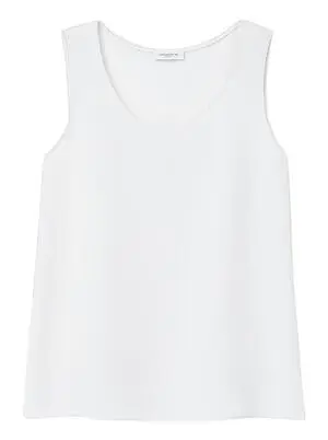 Lafayette 148 New York Finnley Scoop Neck Tank - Cloud