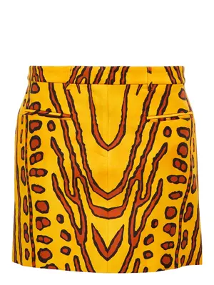 Altuzarra Zola Printed Linen-blend Miniskirt - Orange