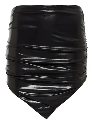 Attico Hatty Ruched Miniskirt - Black