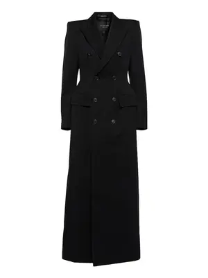 Balenciaga Structured Double-breasted Wool Coat - Black