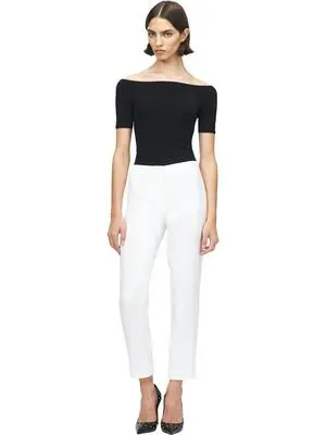 Alexander McQueen Leaf Crepe Cigarette Trousers - Light Ivory
