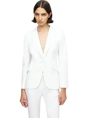 Alexander McQueen Peak Shoulder Leaf Crepe Jacket - Light Ivory