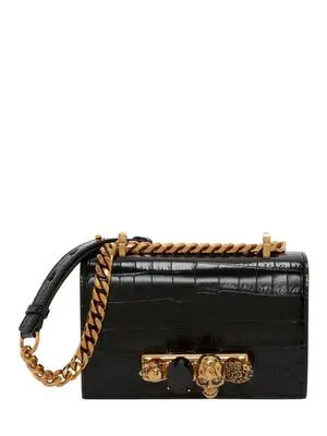 Alexander McQueen Mini Jewelled Satchel - Black