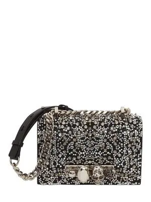 Alexander McQueen Crystal-embellished Mini Jewelled Satchel - Black