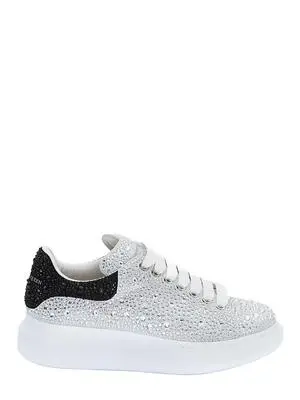 Alexander McQueen Crystal-embellished Oversized Sneakers - White/crystal