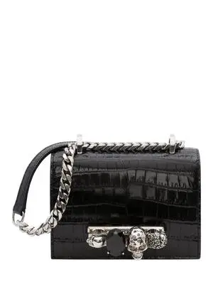 Alexander McQueen Mini Jewelled Satchel - Black/silver