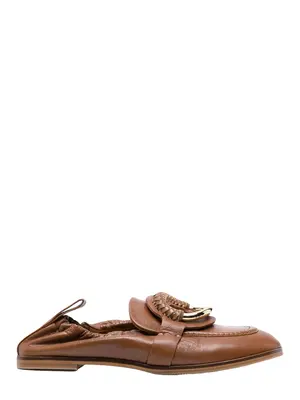 See By Chloé Ring-detail Leather Loafers - Brown