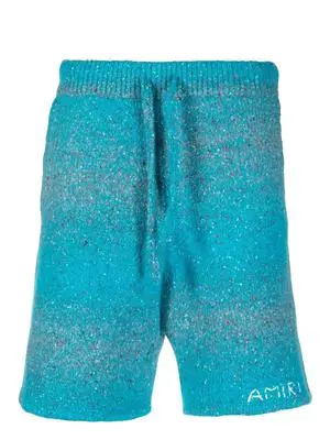 Amiri Embroidered Logo Knitted Shorts - Blue