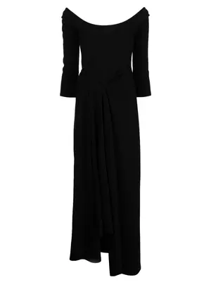 A.W.A.K.E. Mode Off-shoulder Draped Maxi Dress - Black