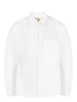 TEN C Pocket Zip-up Shirt Jacket - White