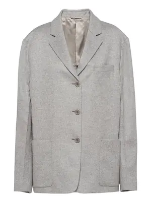 Prada Single-breasted Cashmere Blazer - Grey